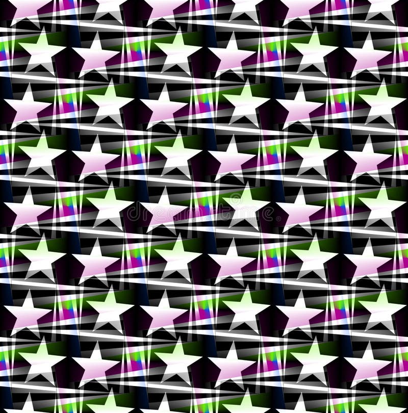 Seamless Pattern with a Five Pointed Stars on a Translucent Colors ...