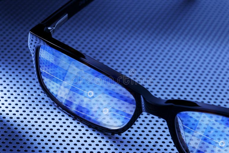 Digital Computer Smart Glasses Stock Image - Image of tech, smart: 18045773
