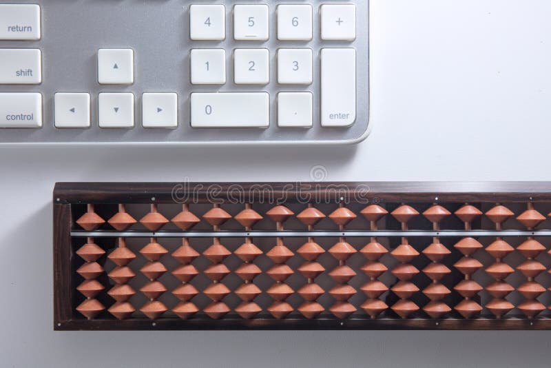 Keyboard and Chinese Abacus Stock Image - Image of value, keyboard ...
