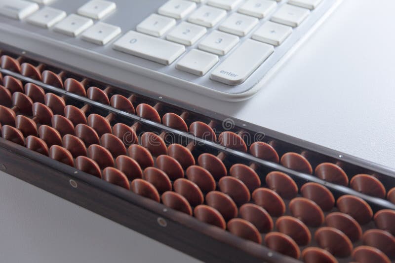 Keyboard and Chinese Abacus Stock Photo - Image of abacus, financial ...