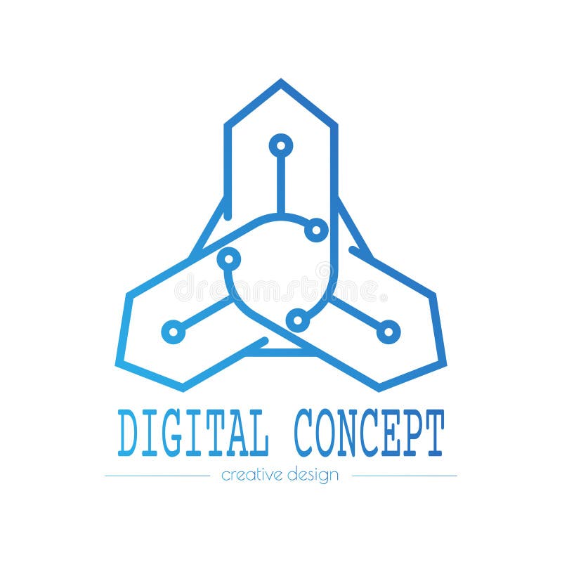 The Digital Concept. Abstract Logo for WEB Development and Maintenance ...