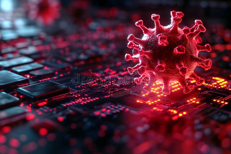 Digital Concept of Computer Virus Stock Illustration - Illustration of ...