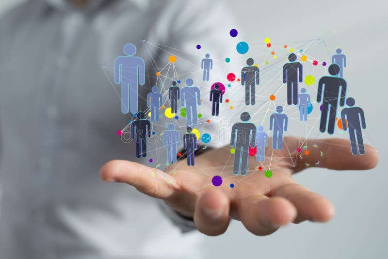 Digital Concept in 3D of Communication, Globalization Network and ...