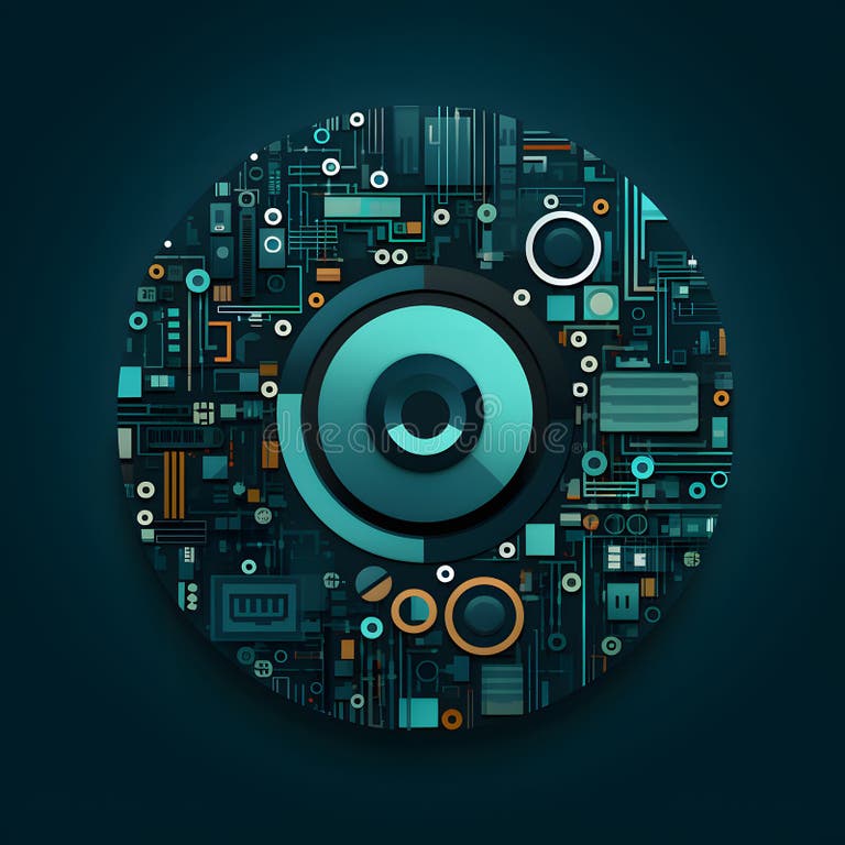 Digital Concept Data Minimal Colors Stock Illustration - Illustration ...