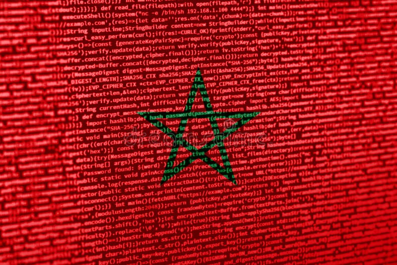 Flag of Morocco Over Digital Code. Concept of Cybersecurity, Innovation ...
