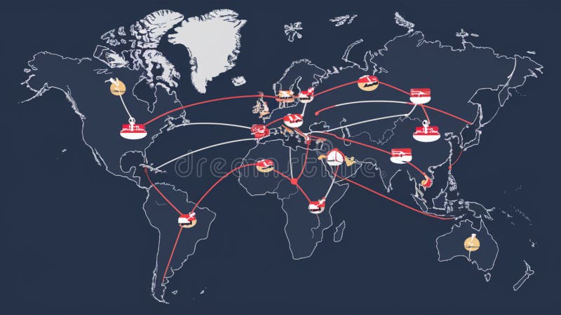 A Digital Concept of a Global Transportation Network 2 Stock ...