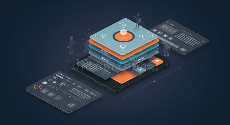 A Digital Concept Illustration Featuring a Multi-layered, Isometric ...