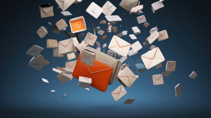 Exploding Email Inbox Concept Illustration Stock Illustration ...