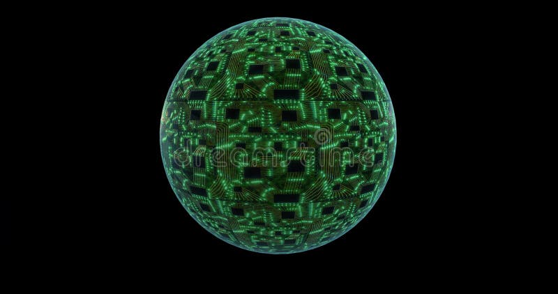 Digital Concept, Sphere Planet with Circuit Board and Cpu. Digital ...