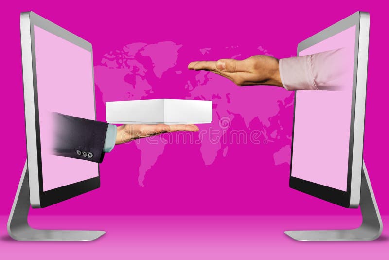 Digital Concept, Two Hands from Laptops. Hand with White Tablet ...