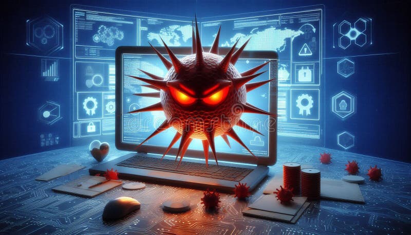 Digital Concept of Virus and Malware in Modern Technology Stock ...