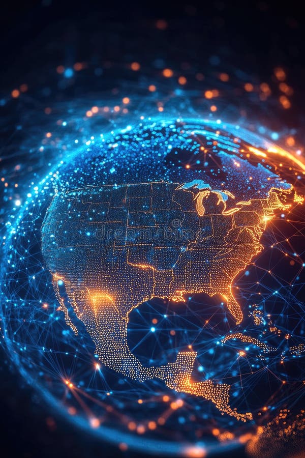 Digital Connected World stock image. Image of global - 367104255