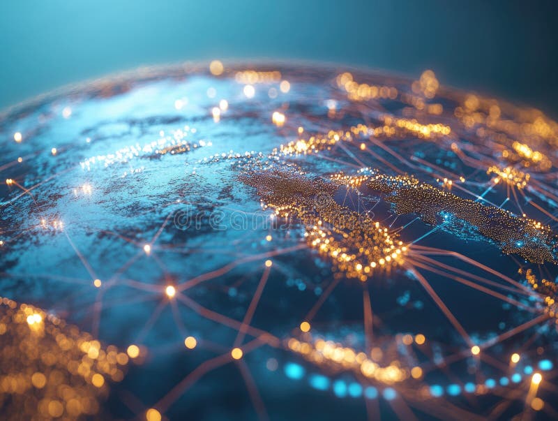 Digital Connected World stock photo. Image of cyberspace - 363000114