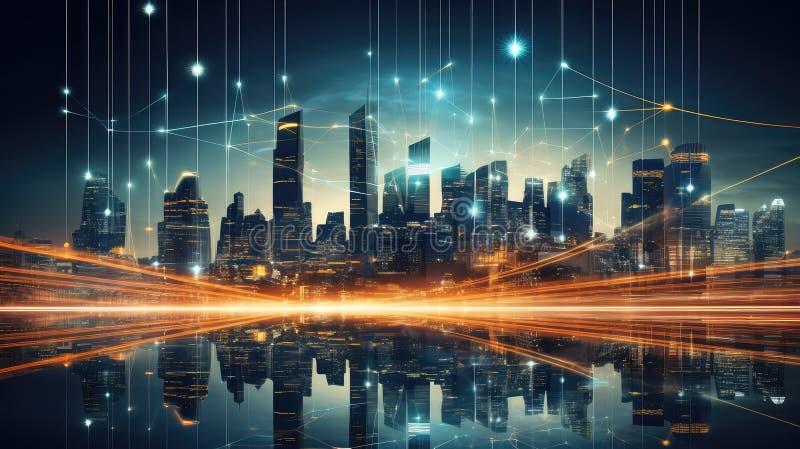 Digital connecting data stock illustration. Illustration of ...