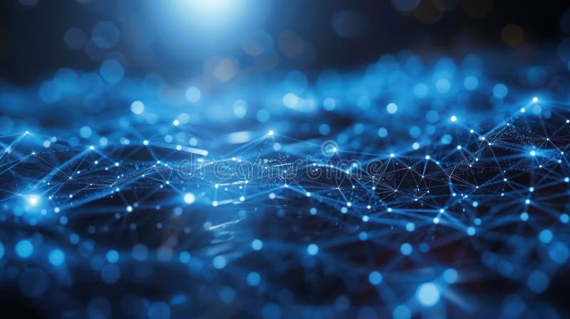 Digital Connection: Abstract Technology Background with Lines and Dots ...