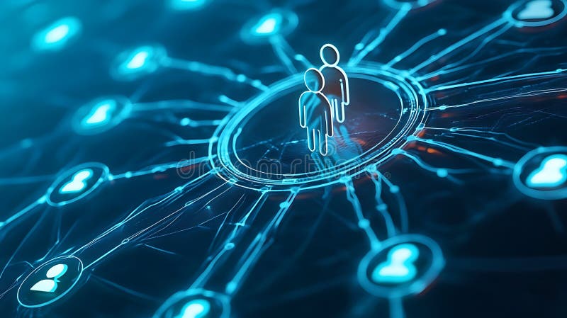 Digital Connection Concept with Abstract Human Figures Stock ...