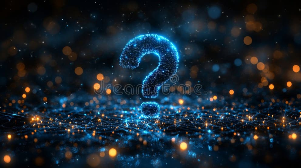 Digital Connection Concept with Glowing Network and Question Mark ...