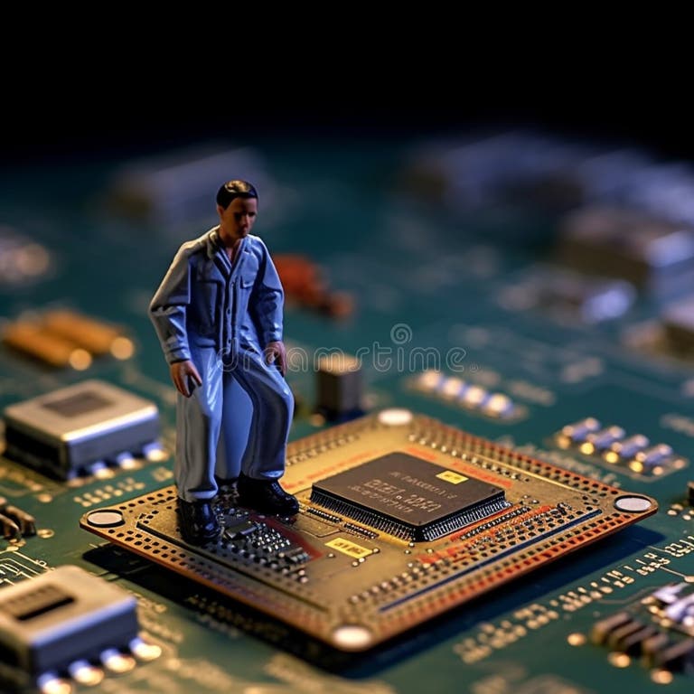 A Digital Connection: Electronic Device, Chip. Miniature Conception ...