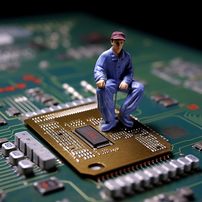 A Digital Connection: Electronic Device, Chip. Miniature Conception ...