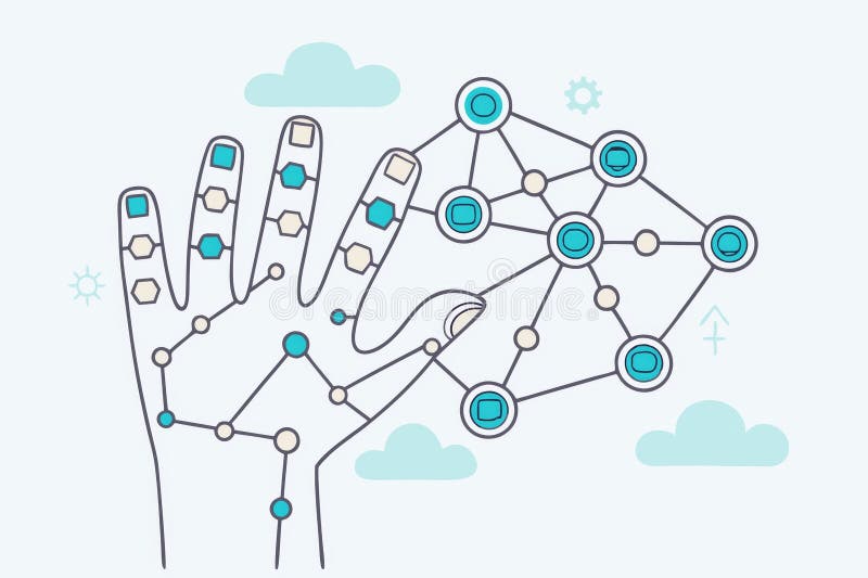 Digital Connection between Human and Technology an Illustrative Graphic ...