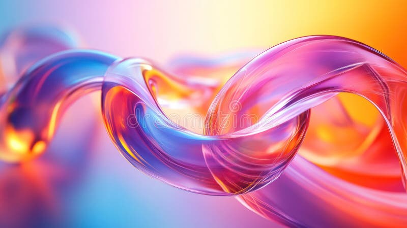 Digital Connection: an Abstract 3D Rendering of Vibrant Interconnected ...