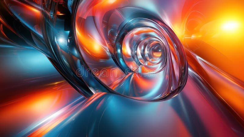 Digital Connection: an Abstract 3D Rendering of Vibrant Interconnected ...