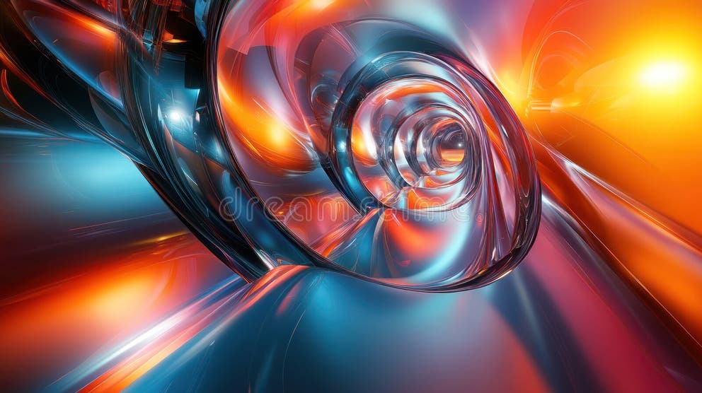 Digital Connection: an Abstract 3D Rendering of Vibrant Interconnected ...