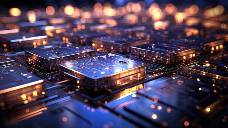 Digital Connections Technology Selective Focused Background Stock ...