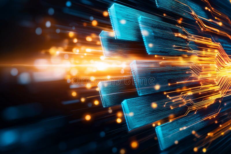 Digital Connections and Vibrant Colors Create Abstract Representation ...