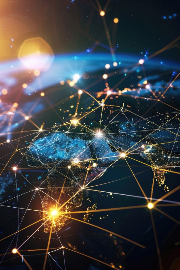 Digital Connectivity Across the World Stock Image - Image of science ...