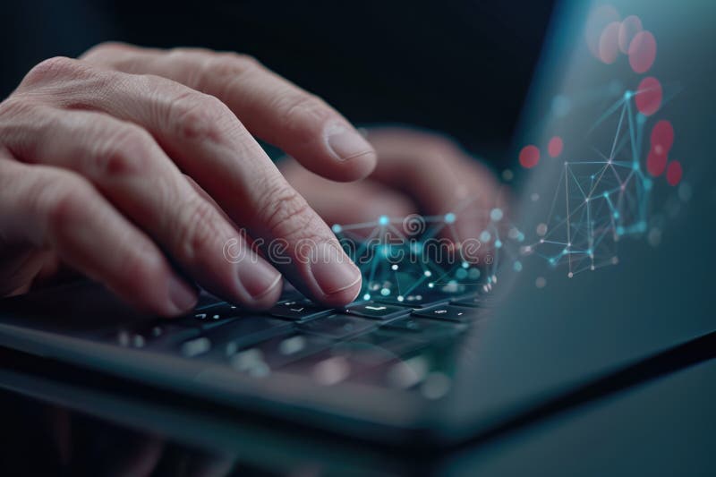 Digital Connectivity and Innovation Concept with Hands Typing on ...