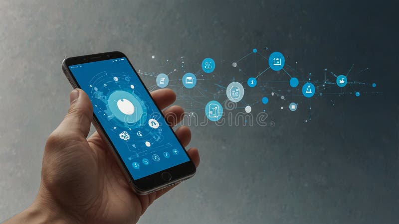 Digital Connectivity through Smartphone Interface Stock Illustration ...