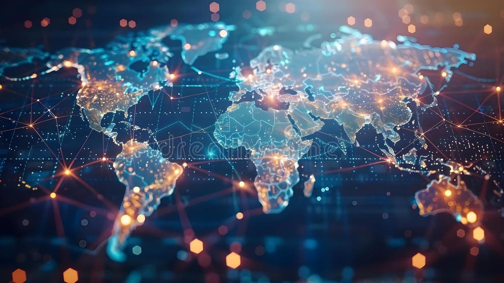Digital Connectivity Tapestry: a Global Data Symphony. Concept ...