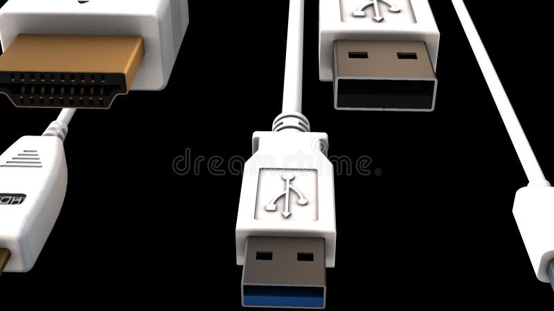 Digital Connectors - Rotation Zoom Out Stock Video - Video of cable ...