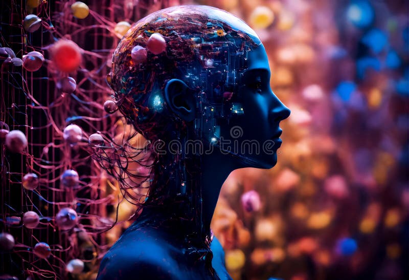 Digital Consciousness: the Evolution of Human Mind Stock Illustration ...