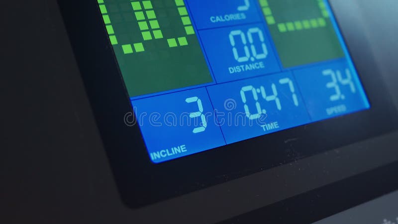 Digital Console Screen of Elliptical Cross Trainer Machine or Treadmill ...