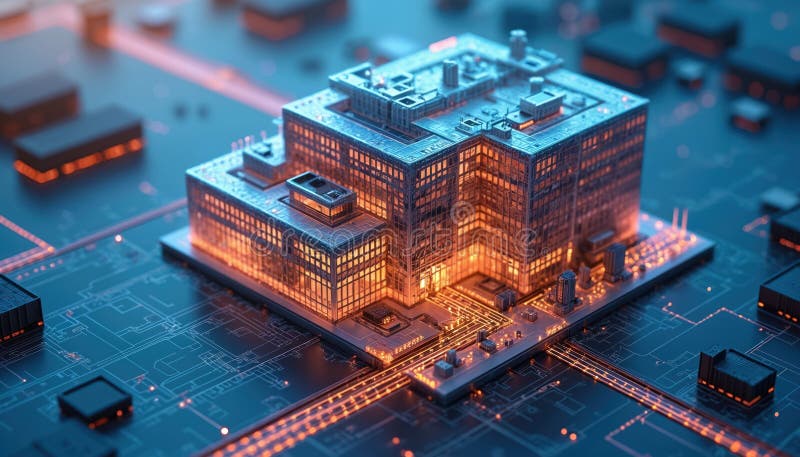 Digital Construction Building Information Modeling BIM Concept. 3D ...