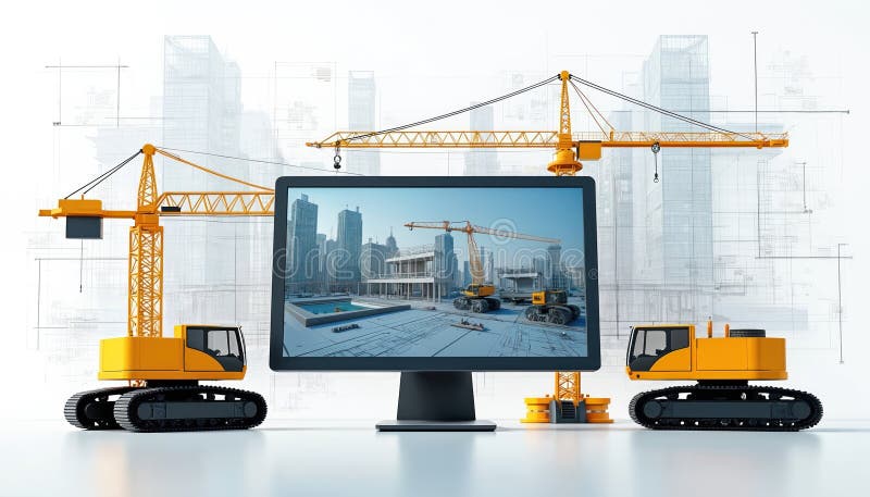 Digital Construction Project Visualization Displays 3D Building Models ...