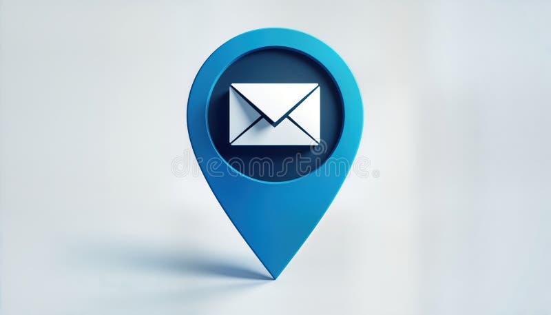 Digital Contact Icon Design. Modern Email Symbol in Vibrant Blue ...