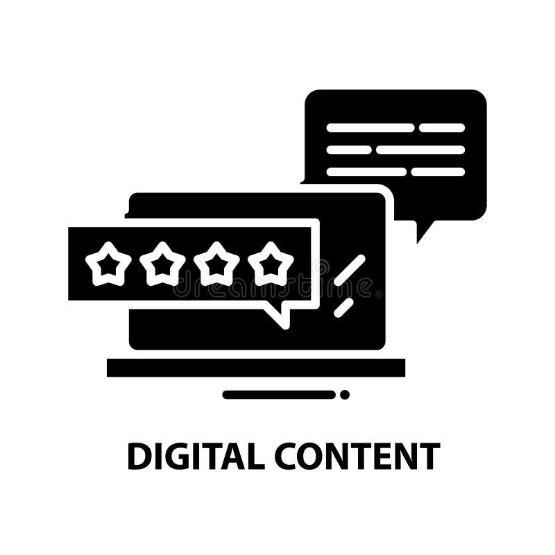 Digital Content Icons, Signs, Outline Symbols, Concept Linear ...