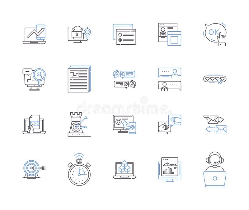 Digital Content Line Icons Collection. Multimedia, Animation, Graphics ...