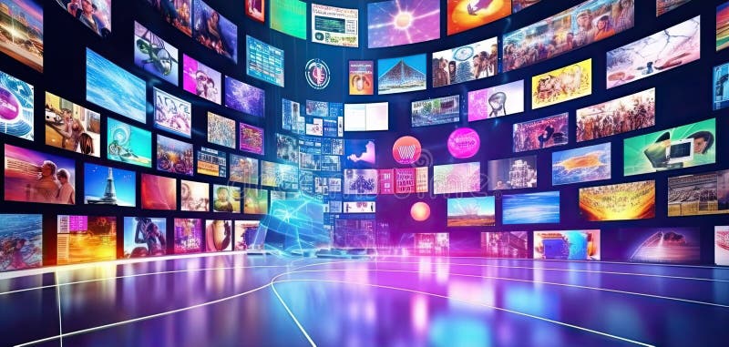 Digital Content, Social Network Streaming Service Stock Photo - Image ...