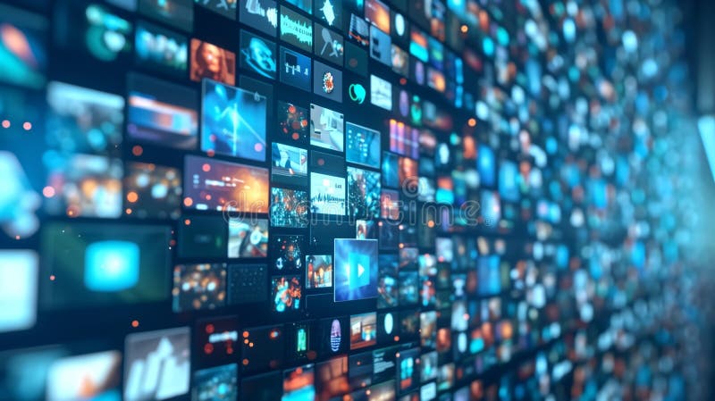 Digital Contents Concept. Social Networking Service Stock Illustration ...