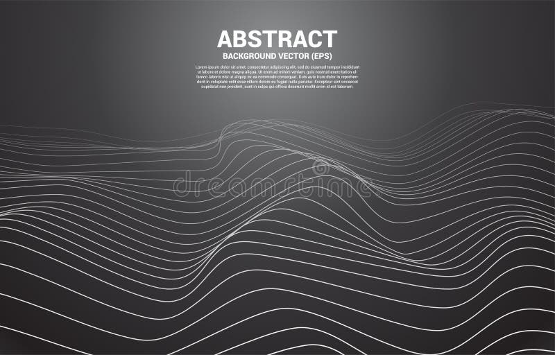 Digital Contour Curve Dot and Line and Wave with Wireframe . Stock ...
