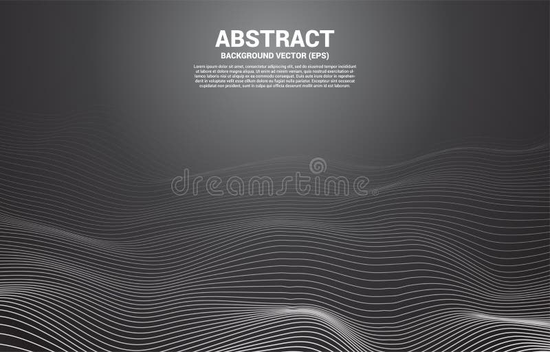 Digital Contour Curve Line and Wave with Wireframe . Stock Illustration ...