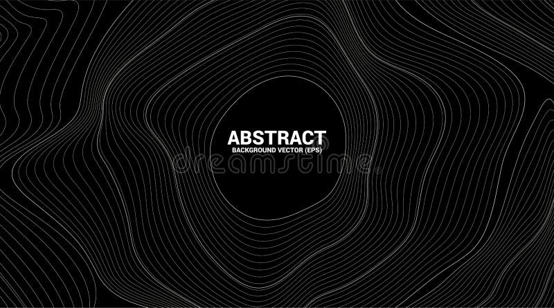 Digital Contour Curve Line and Wave with Wireframe . Stock Illustration ...
