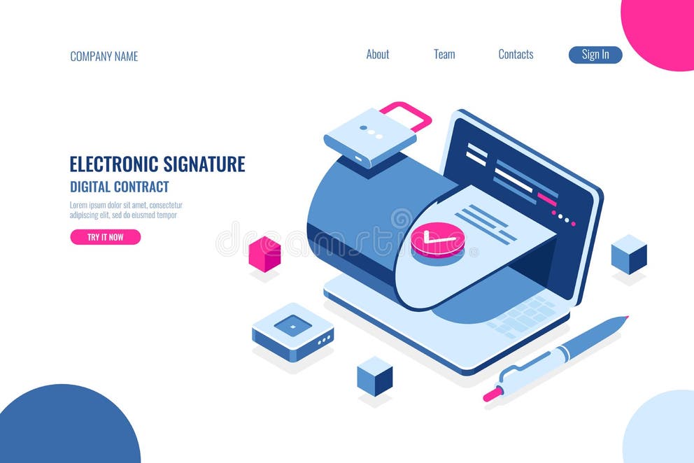 Digital Contract, Electronic Signature of the Document, Authentic File ...