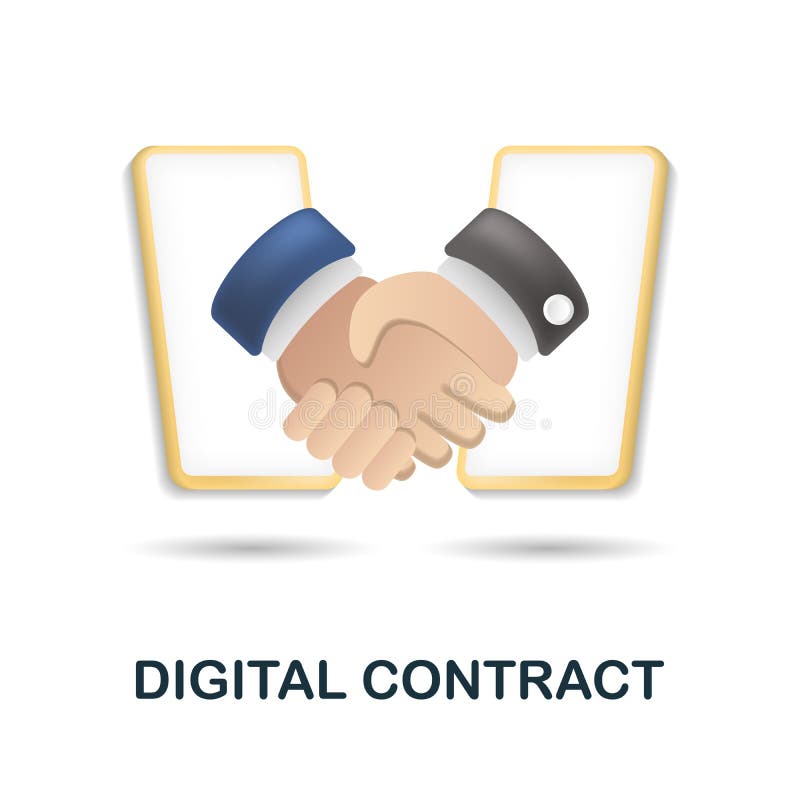 Digital Contract Icon. 3d Illustration from Fintech Collection Stock ...