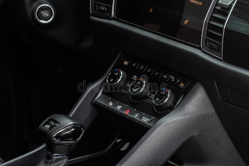 Digital Control Panel Car Air Conditioner Dashboard. Stock Image ...