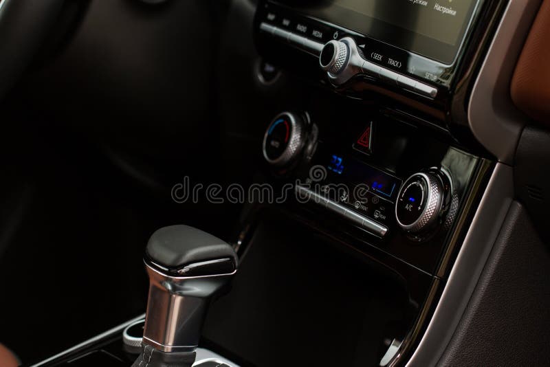 Digital Control Panel Car Air Conditioner Dashboard. Stock Photo ...